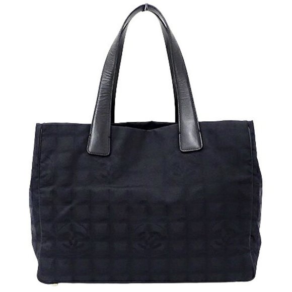 CHANEL | Bags | Chanel Womens Nylon Tote Bag Black | Poshmark